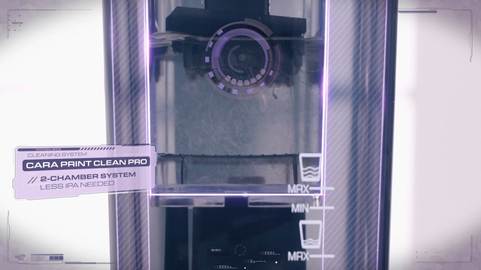 cara Print Clean pro for 3D printed dental objects